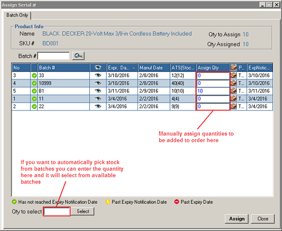 Batch Module - Importing Batch from Excel