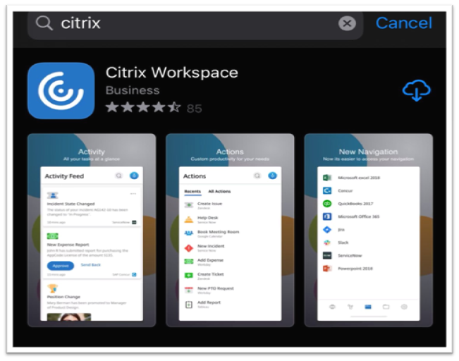 How to access Cloud servers through Citrix Receiver on iOS devices